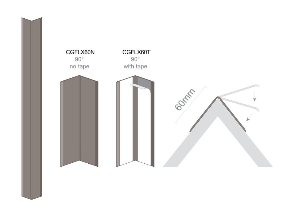 Adjustable Angle PVC-u Corner Guard CGFLX60 | Corner Guards | Polysales