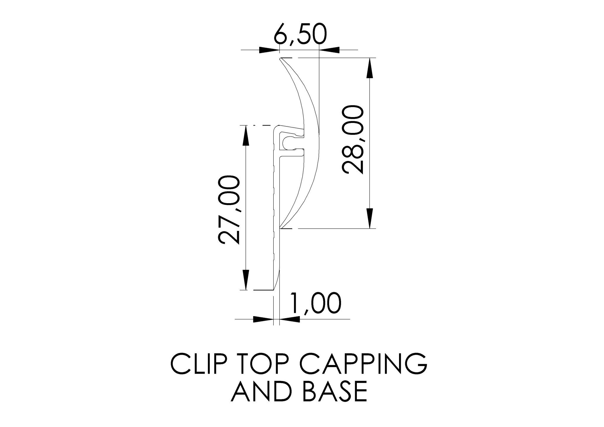 Clip Top Capping Extrusion CTC30 | Extrusions | Polysales