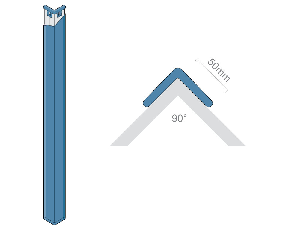High Impact PVC-u Corner Guards CGH5090 | Corner Guards | Polysales