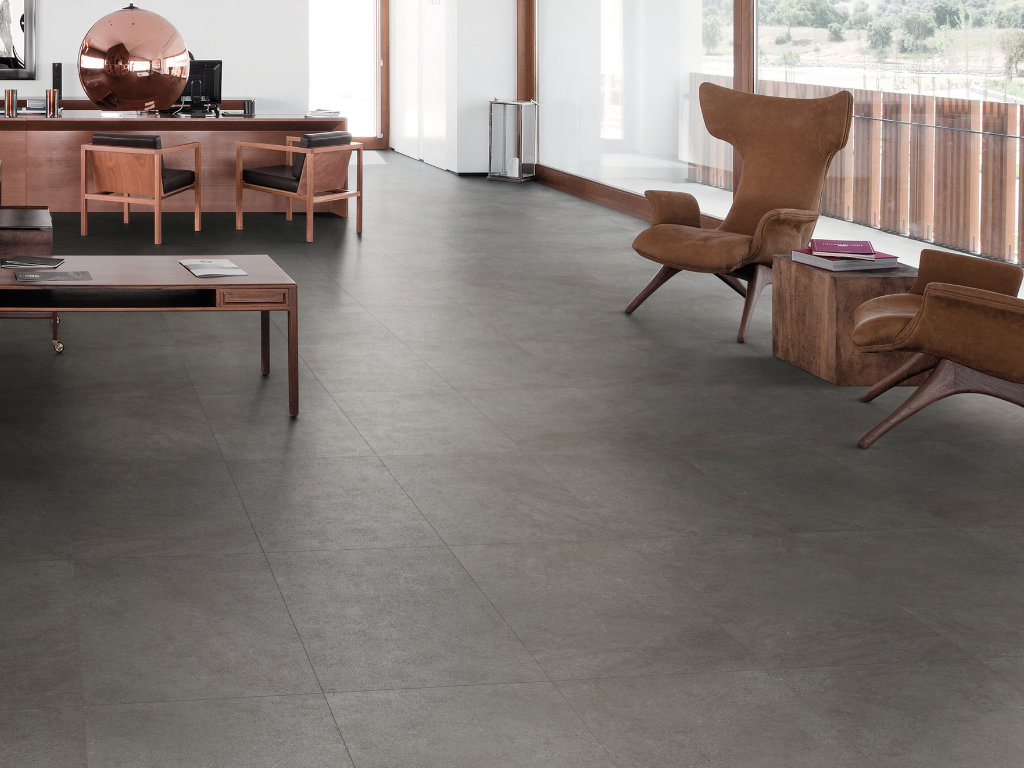 Weathered Concrete Vinyl Flooring | Expona Bevel Line Stone PUR | Polysales